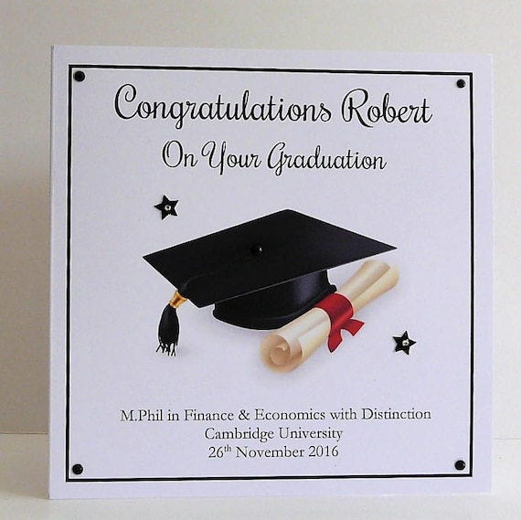 Graduation Card Personalised Handmade large 8x8 inch Size | Etsy