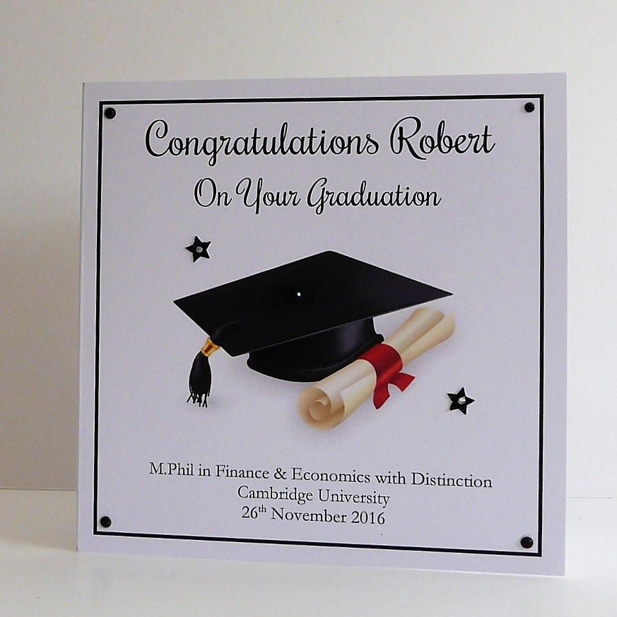 Graduation Card Personalised Handmade Large 8x8 Inch Size - Etsy UK