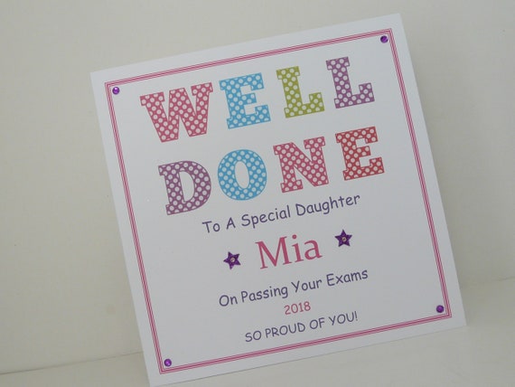 Passing Exams/Well Done Card Personalised Handmade large 8x8 | Etsy