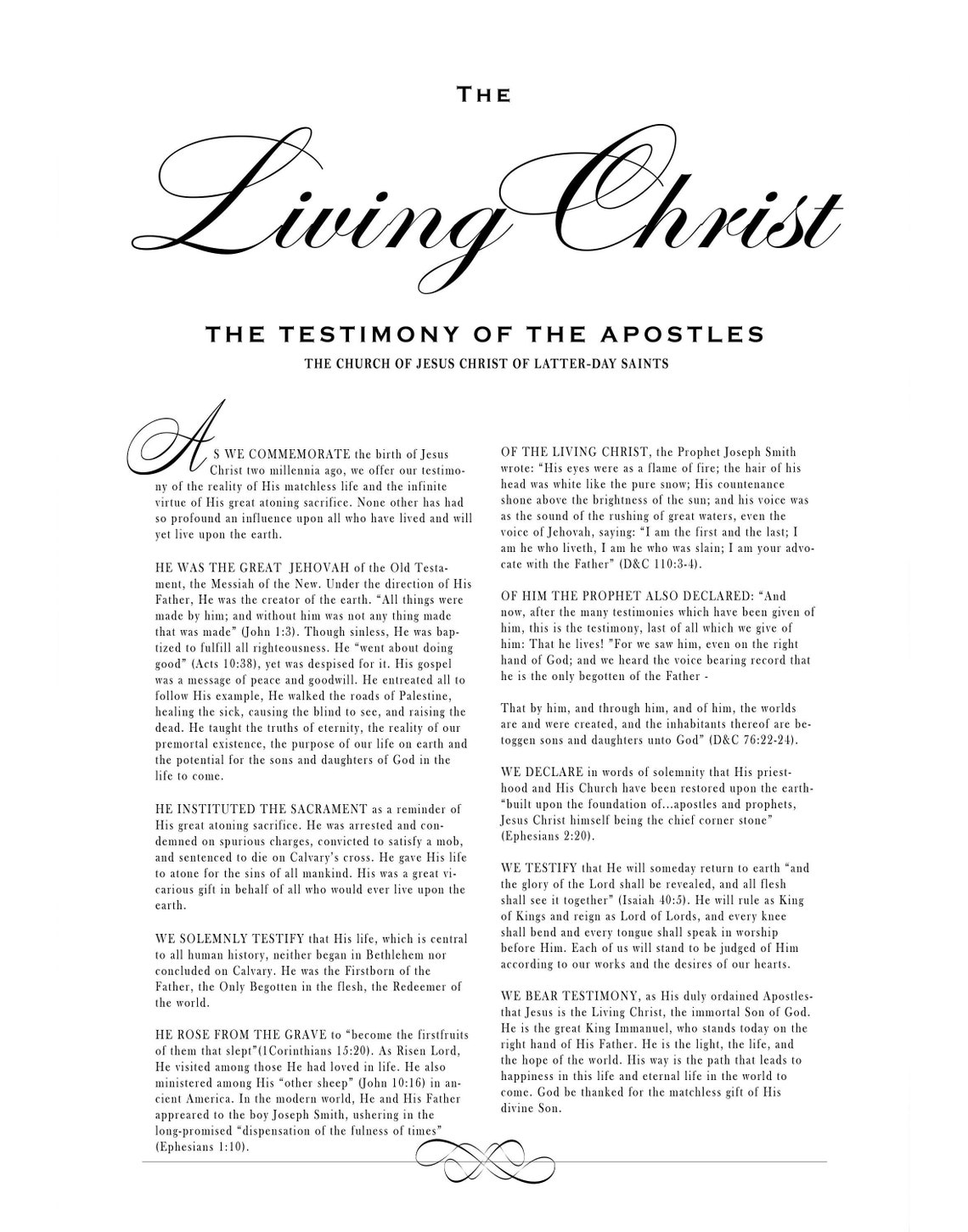The Living Christ 11x14 LDS Digital File White Background | Etsy