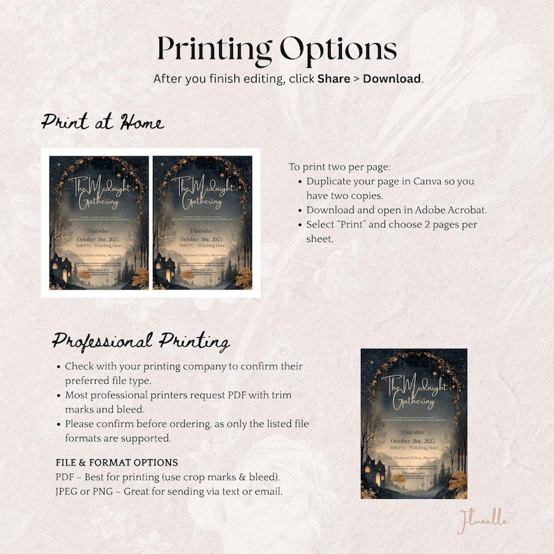 Editable Midnight Gathering Invitation: Magical, Celestial, or Gothic ...