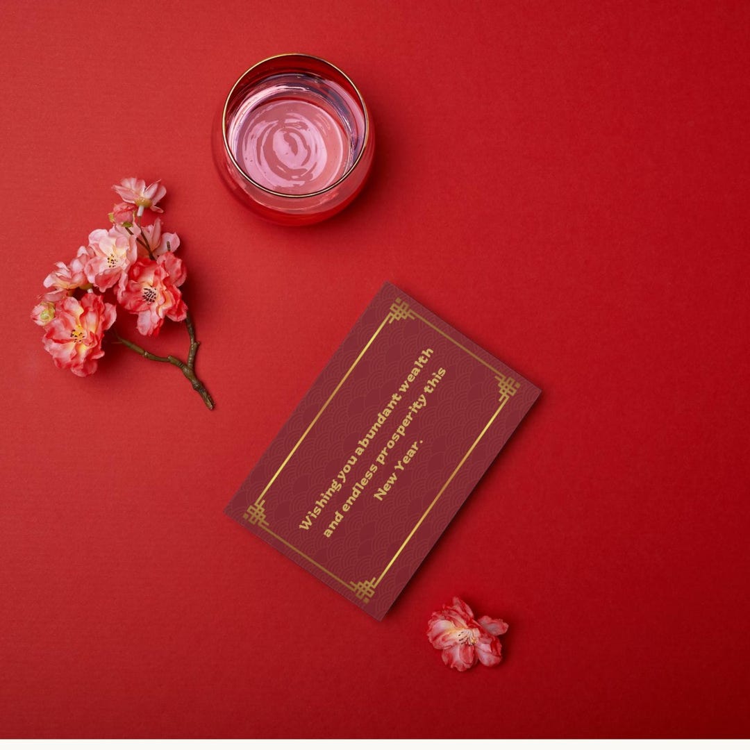 Lunar New Year Blessing Cards | Ang Pao Inserts (printable PDF) - Etsy