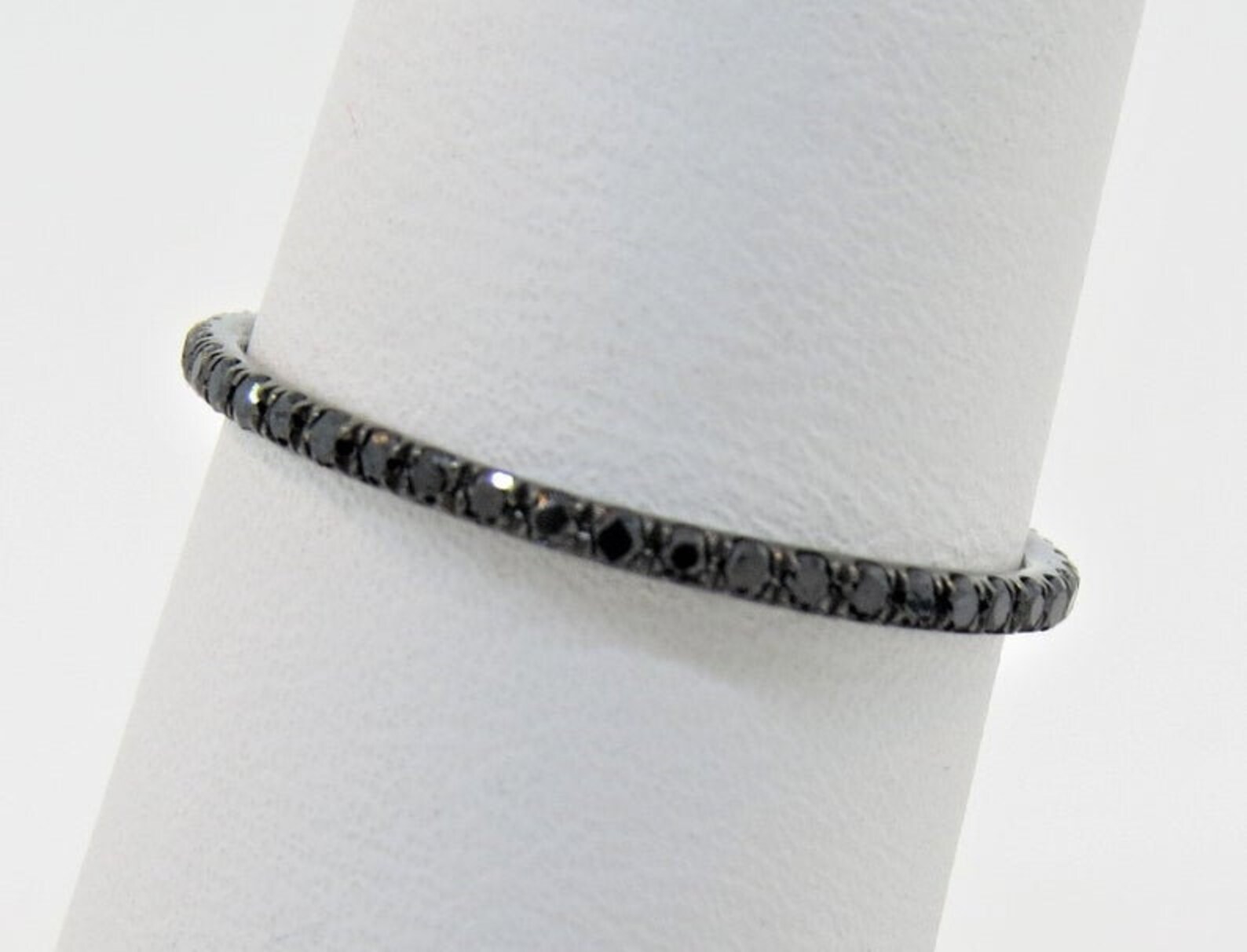 14K White Gold Black Rhodium Plated 0.32ct Black Diamond Ring - Etsy