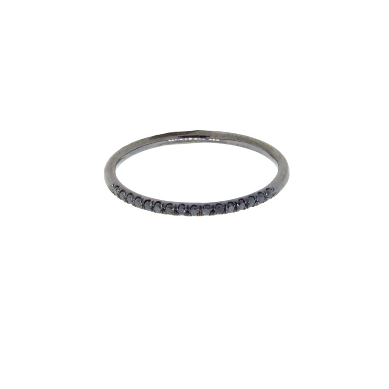 14K White Gold Black Rhodium Plated 0.10ct Black Diamond | Etsy