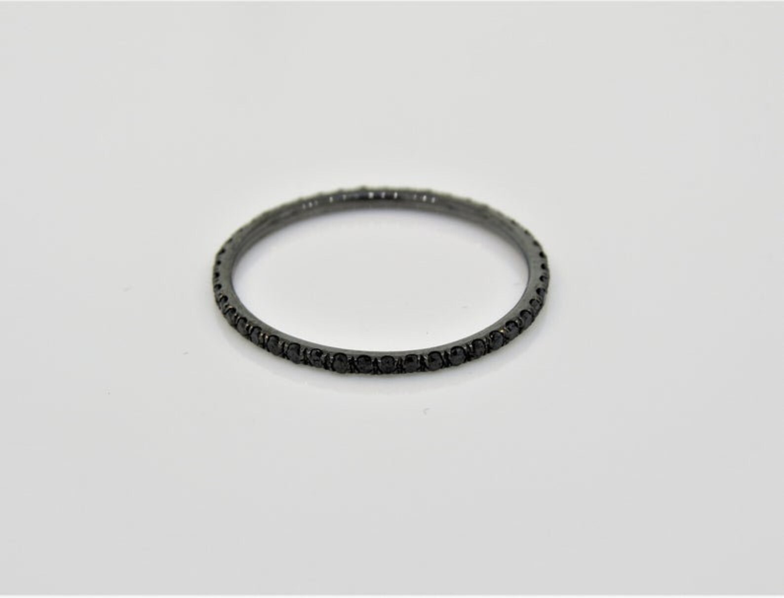 14K White Gold Black Rhodium Plated 0.32ct Black Diamond Ring | Etsy