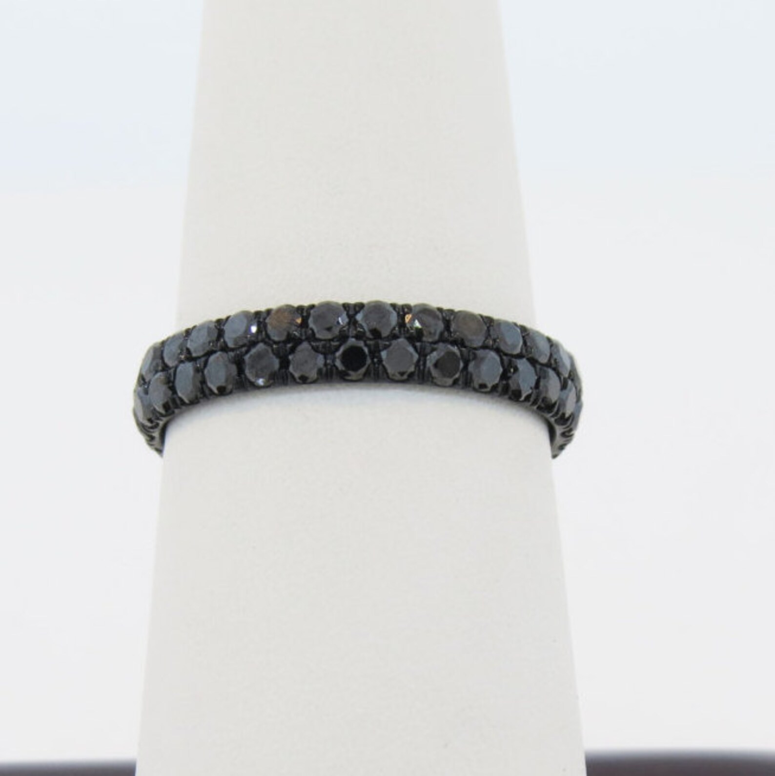 14K White Gold Black Rhodium Plated 1.77ct Black Diamond - Etsy