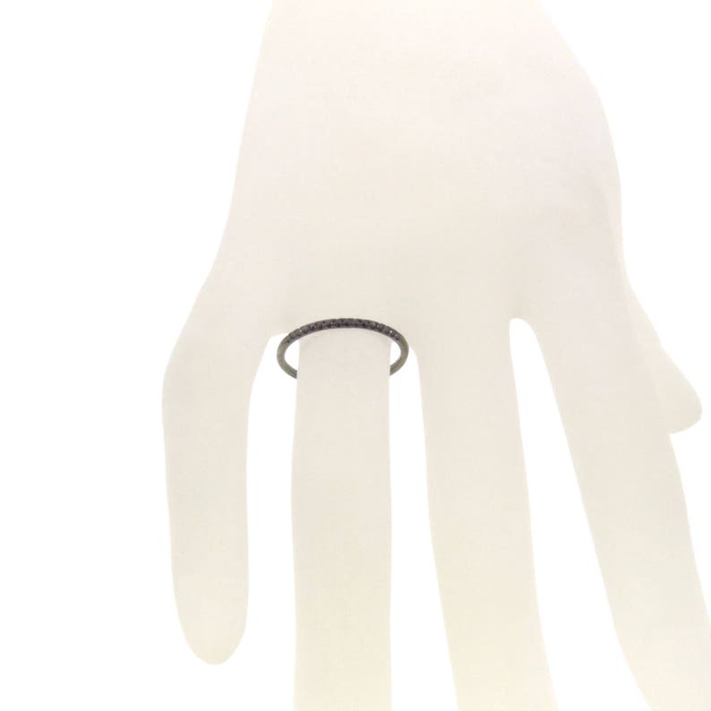 14K White Gold Black Rhodium Plated 0.10ct Black Diamond | Etsy