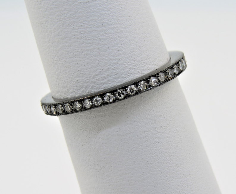 14K White Gold Black Rhodium Plated Antique Style 0.27ct - Etsy