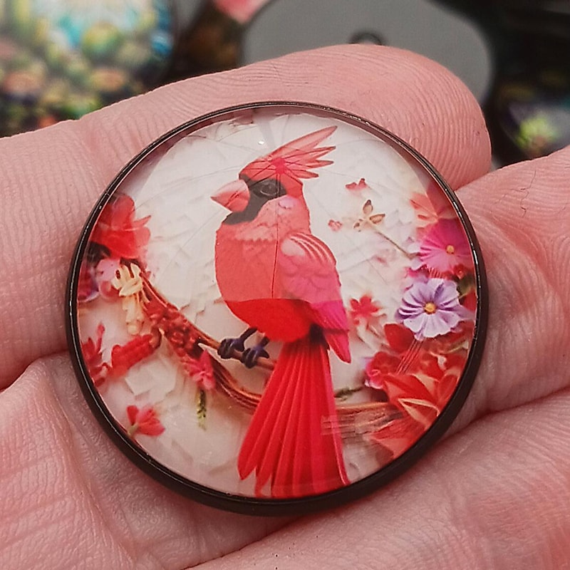 Glass Button Bird - Etsy