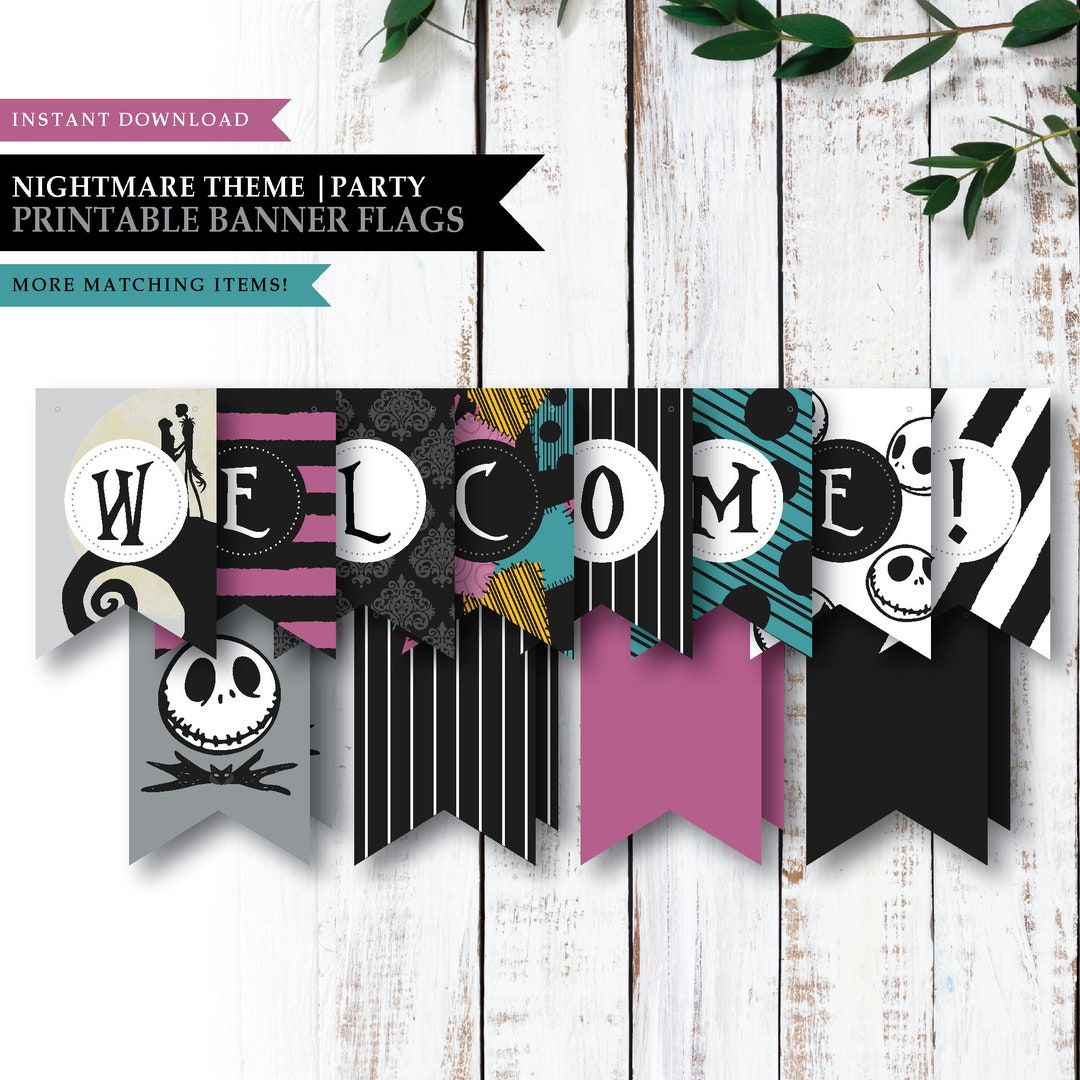 Nightmare *skellington Love* Printable Welcome Banner | Baby Shower ...