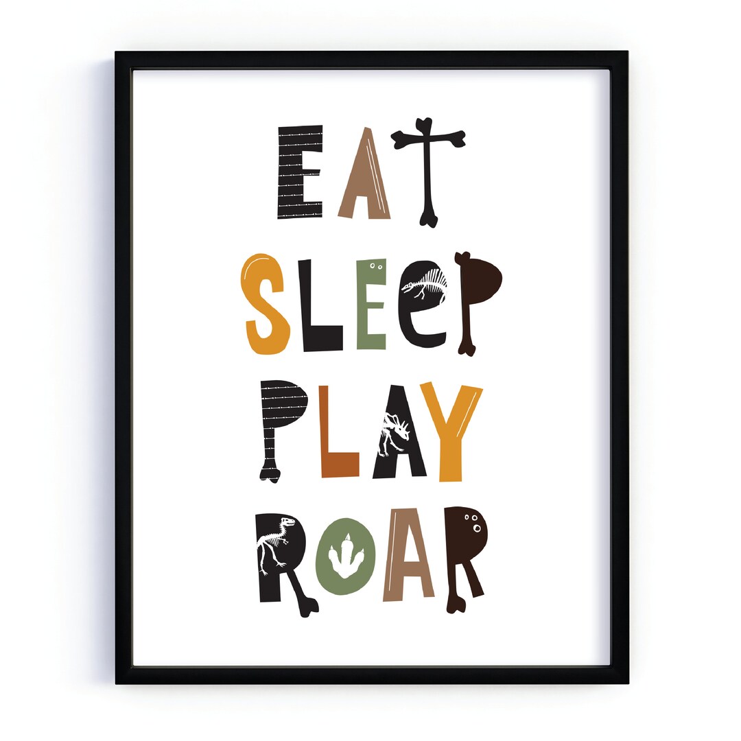 Dinosaur Printable Wall Art / Dino Quote Print / Digital Illustration ...