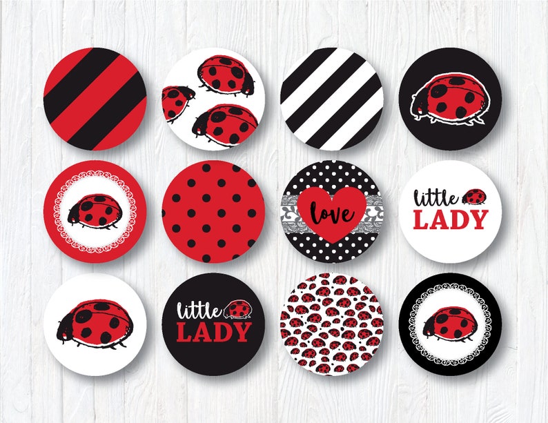 Ladybug *little Lady* Theme / Printable Cupcake Party Toppers ...