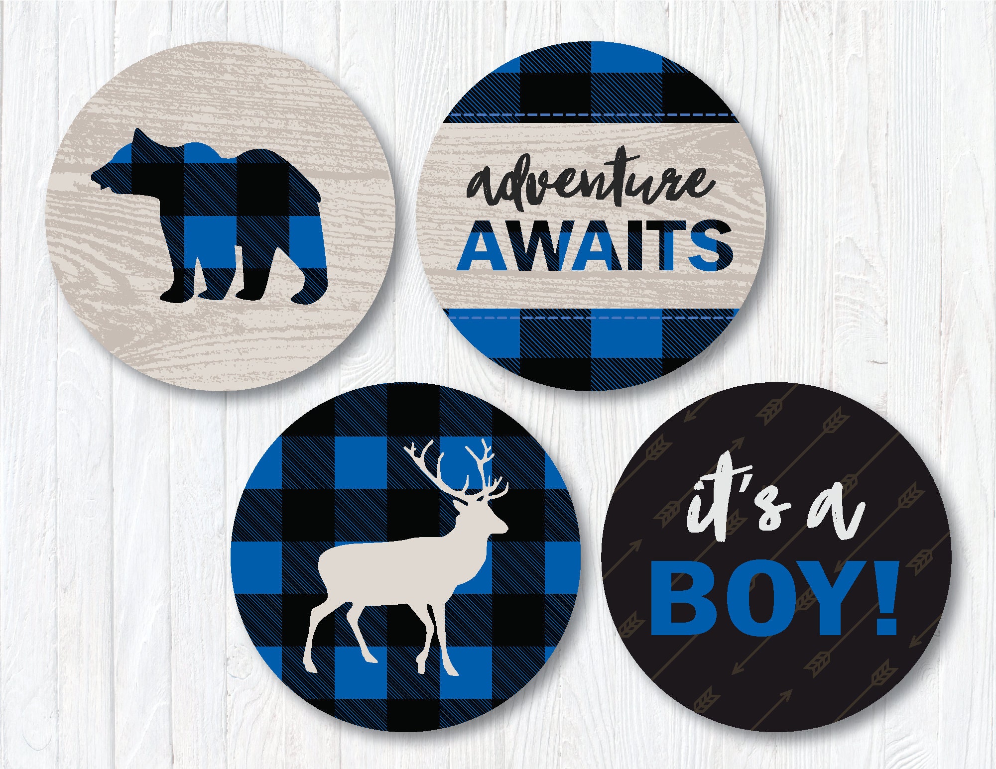 Lumberjack 'blue Flannel' Theme printable Baby Shower - Etsy