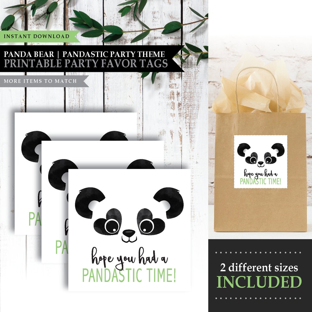 Panda 'beary Fun' Theme printable Party Favor Tag Guest Gift / Stickers ...