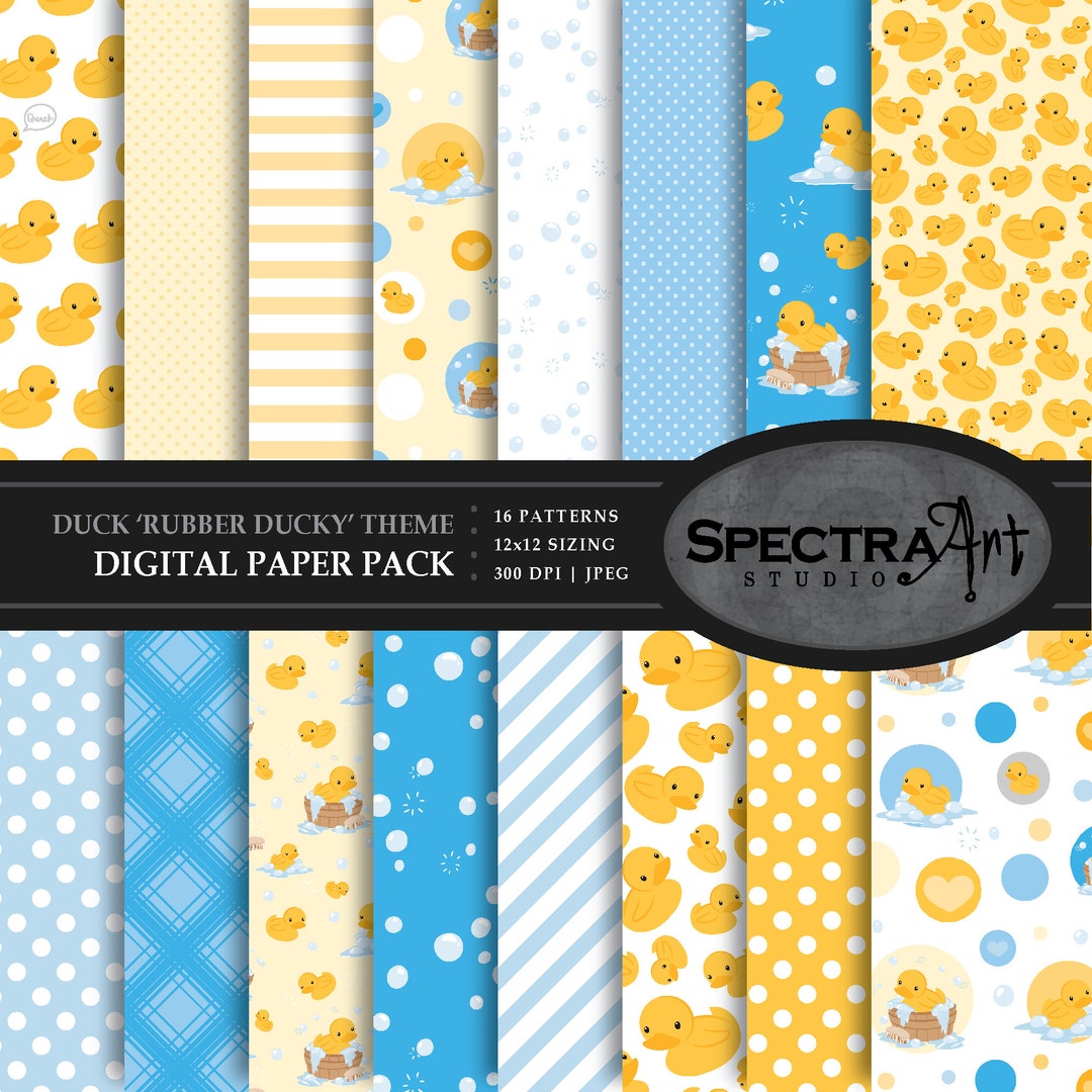 Duck *yellow Ducky* Theme Digital Paper Pack | Printable Scrapbook ...