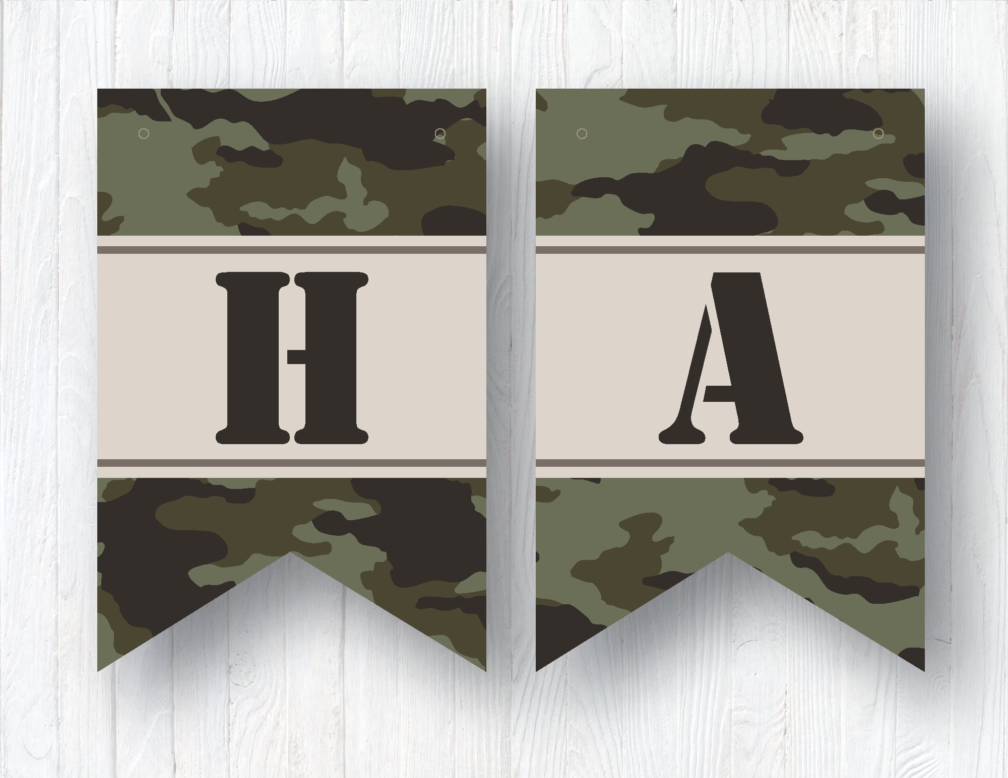 Army 'military Men' Green Theme *printable Happy Birthday Banner Flags ...