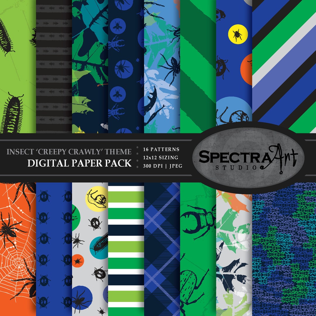 Insect creepy Crawlers Blue Theme / Bug Party Printables / Digital ...