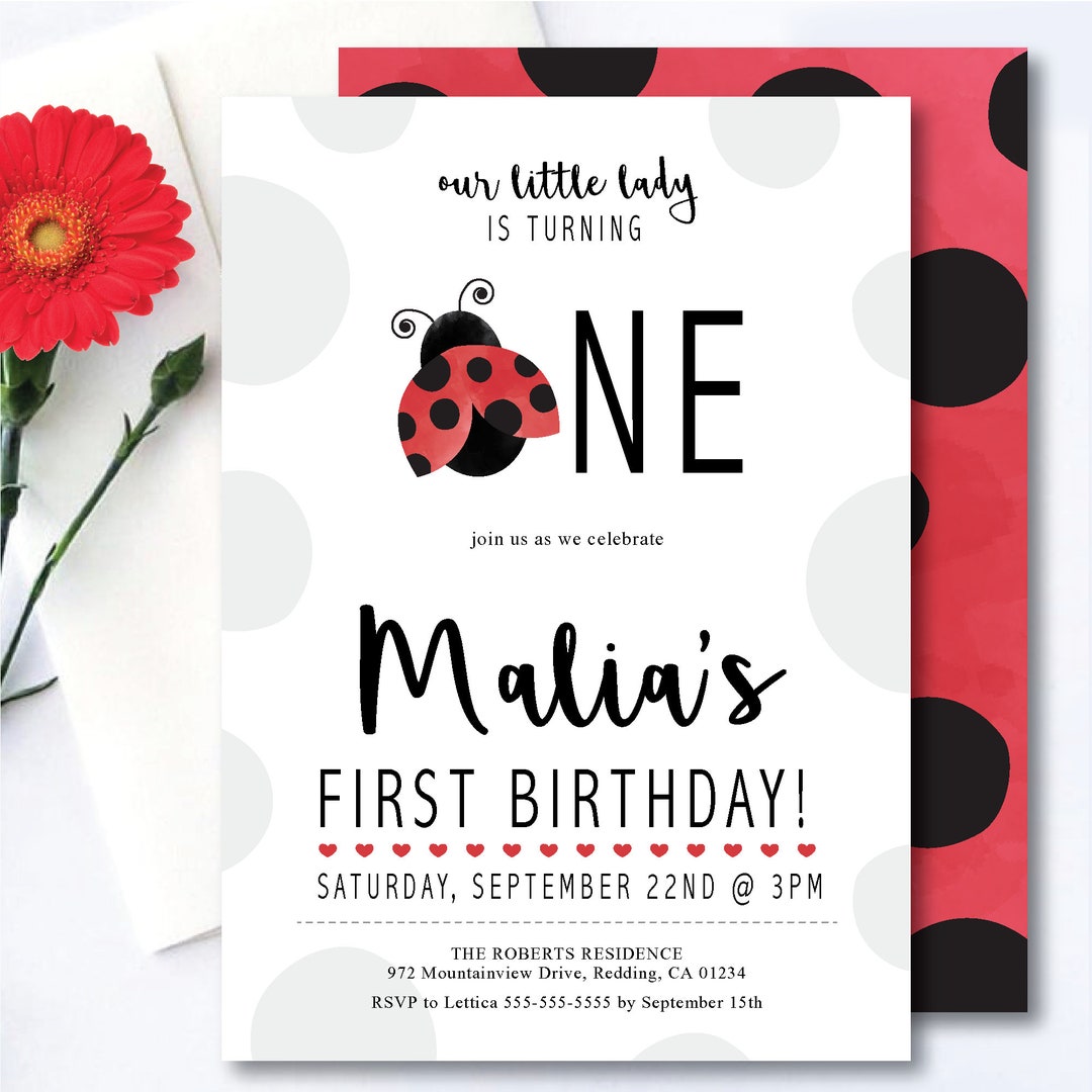 Ladybug 'little Lady' Theme printable Birthday - Etsy