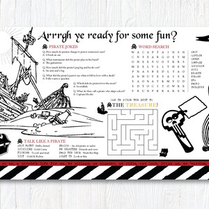 Pirate 'ahoy Matey' Theme *printable Kids Coloring Sheet* Party ...
