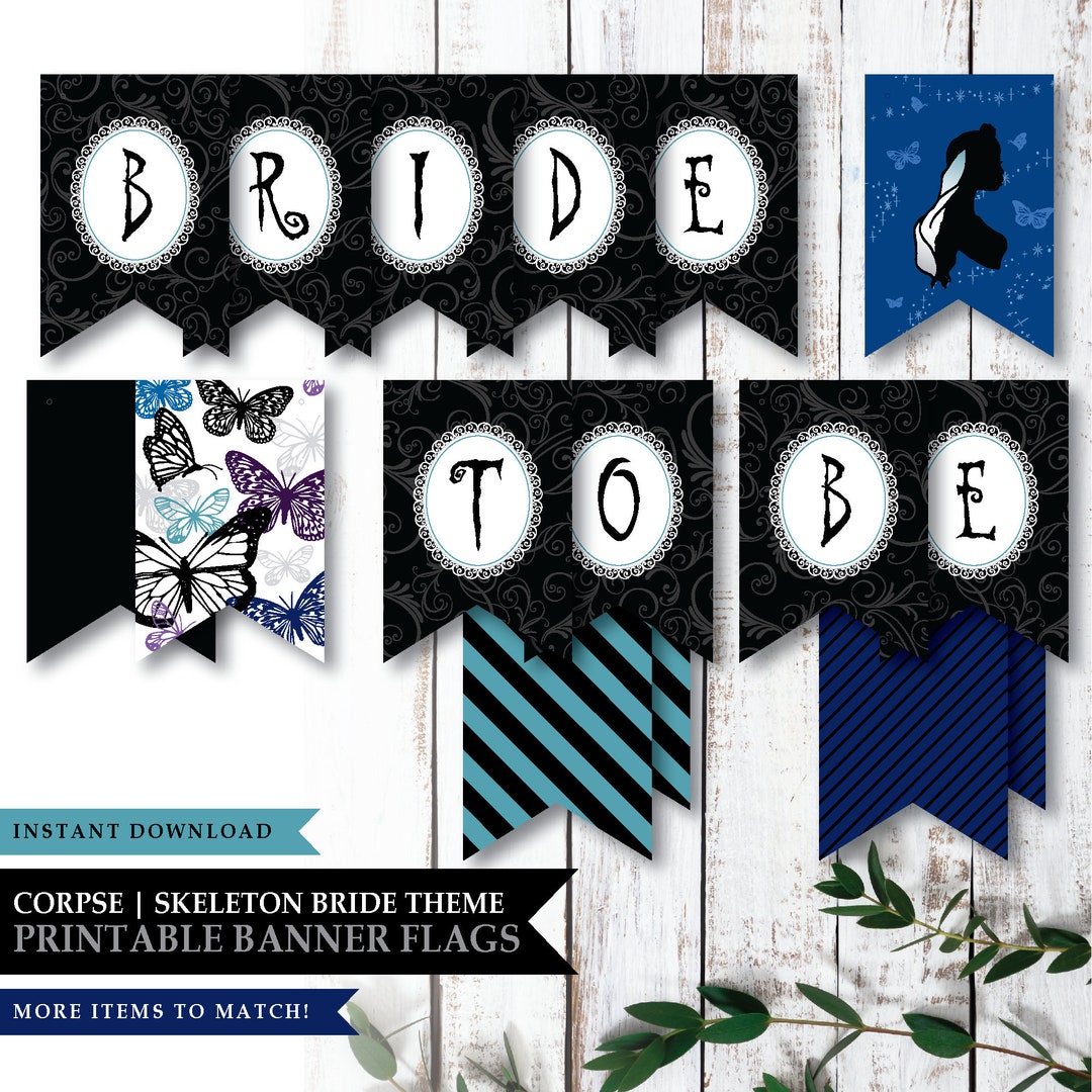Corpse *skeleton Bride* Theme / Printable Bridal Shower Banner / Bride ...