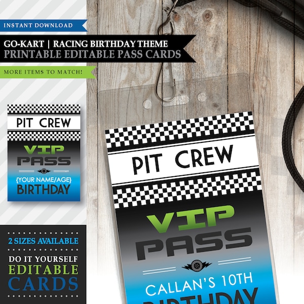 Pit Pass Cars Theme - Etsy