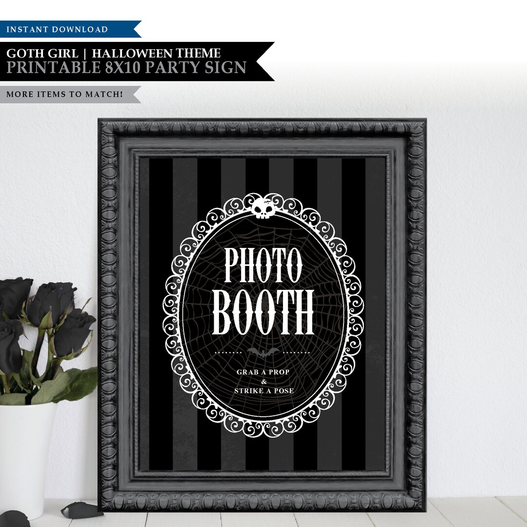 Goth Girl *black Raven* Theme / Printable Party Photo Booth Sign ...