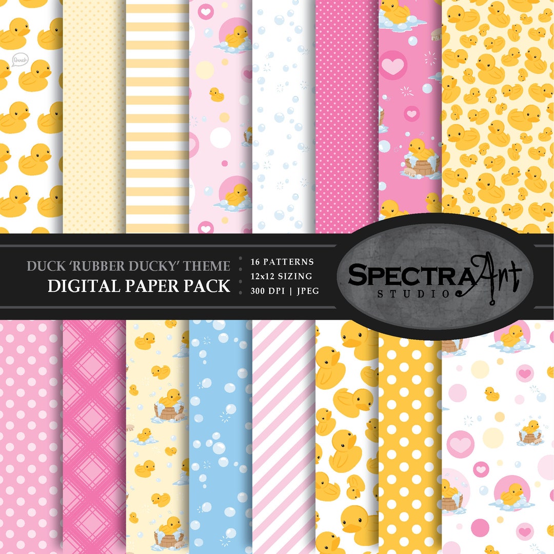Duck yellow Ducky Theme / Party Printable / Digital Scrapbook Paper ...