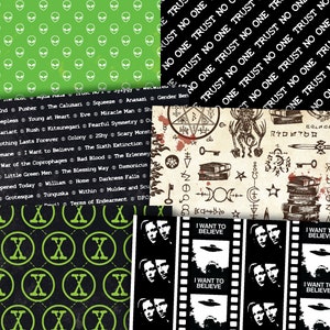 Sci-fi *want to Believe* Theme Digital Paper Pack | Printable Scrapbook ...