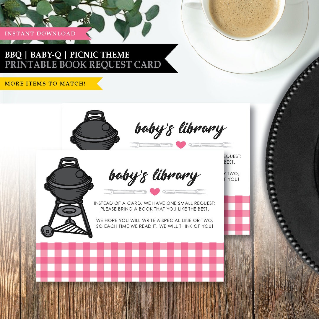 Baby-q 'backyard BBQ Pink' Theme *printable Book Request Card* Books ...