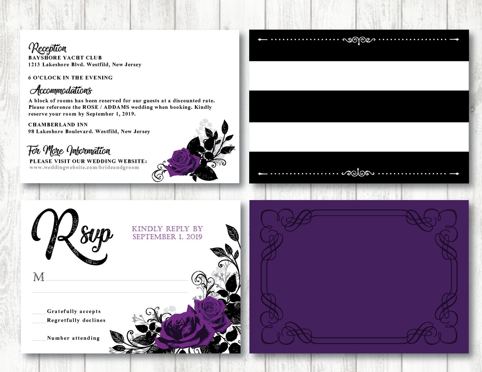 Two 'roses Intertwined' Theme printable Wedding - Etsy Canada