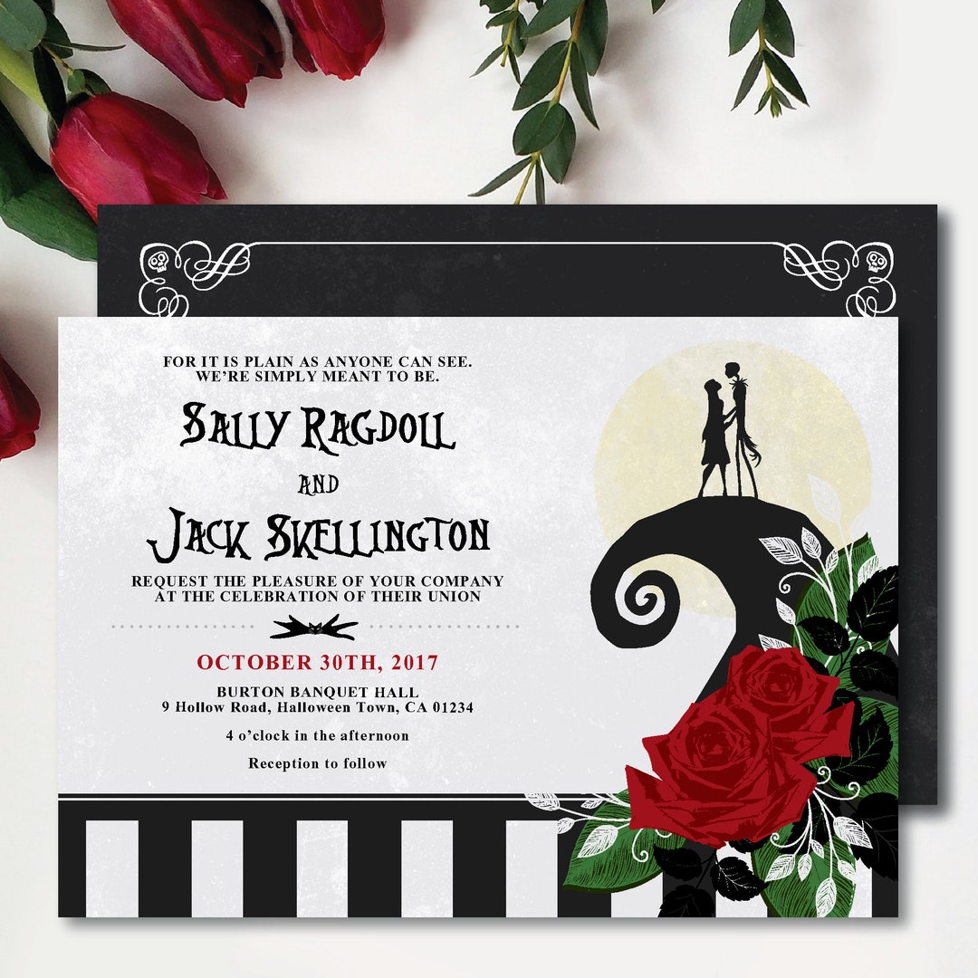 Nightmare 'moonlight Serenade' Theme printable Wedding Invitation ...