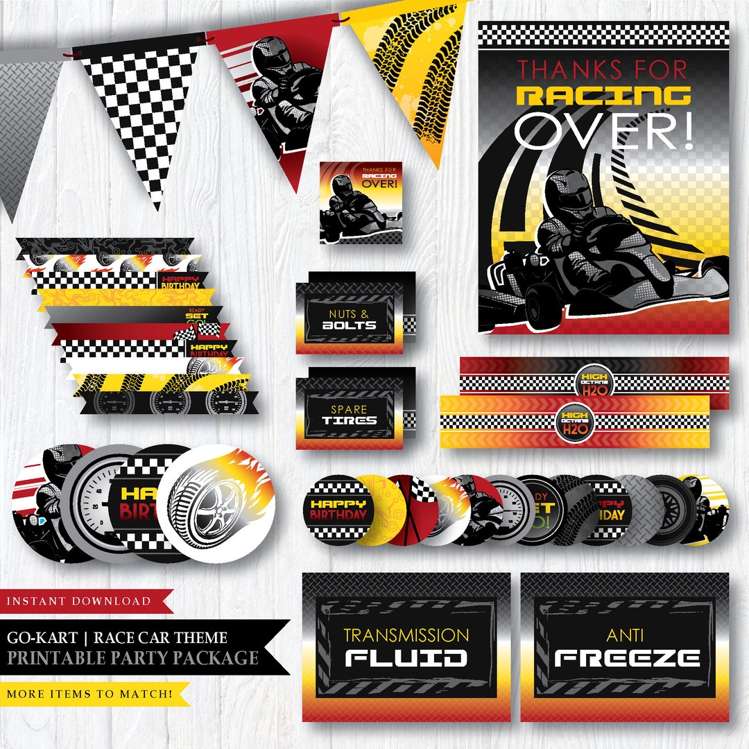 Go-kart 'indoor Race' Theme *printable Race Car Party Package* Party ...