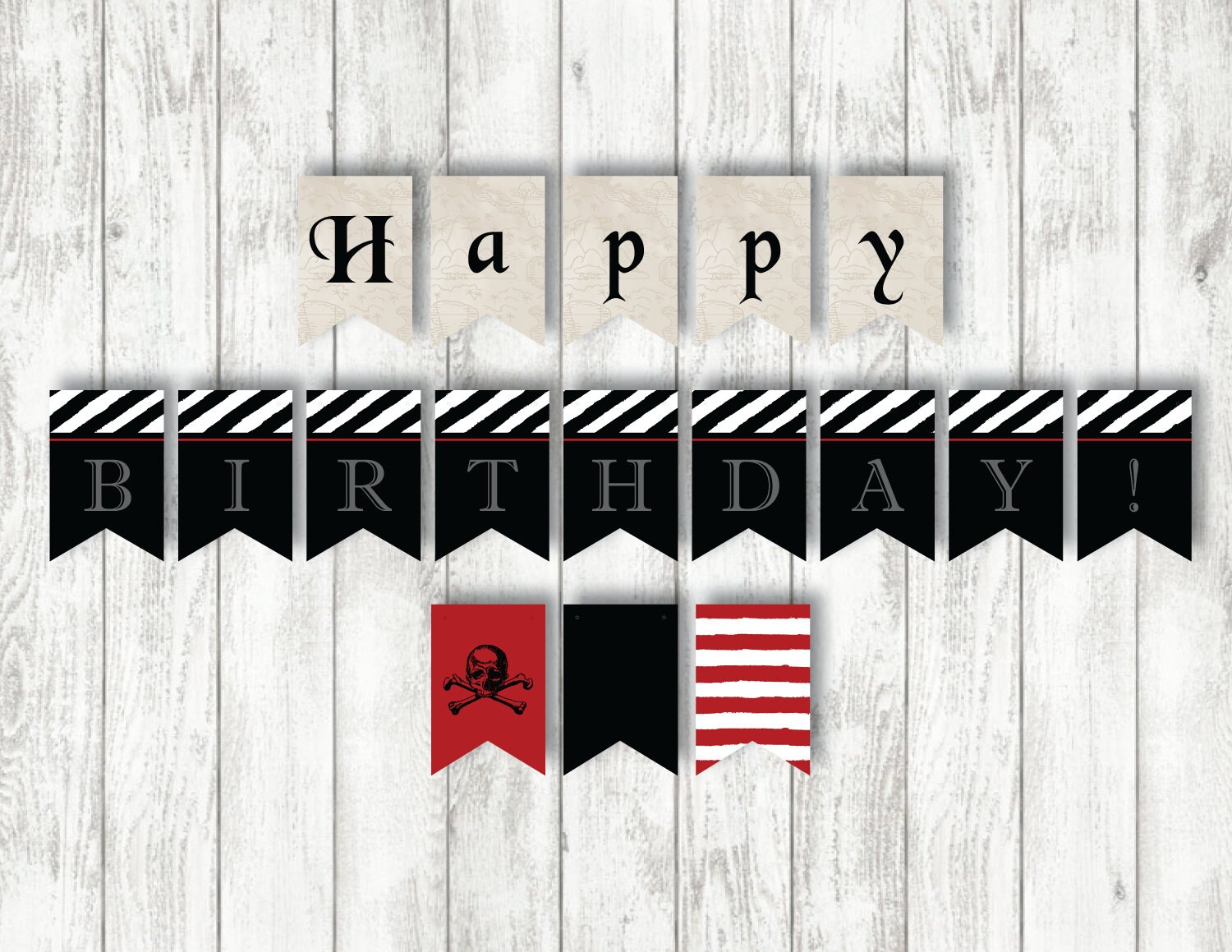 Pirate 'AHOY Matey' Theme printable Happy Birthday | Etsy