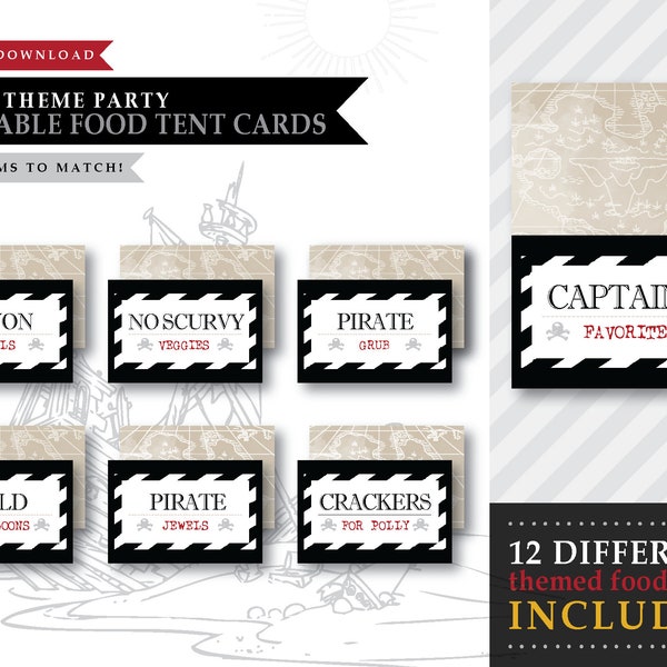 Pirate Food Labels - Etsy