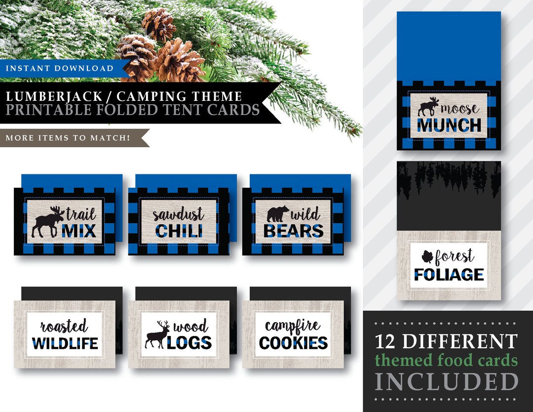 Lumberjack 'blue Flannel' Camping Theme printable - Etsy