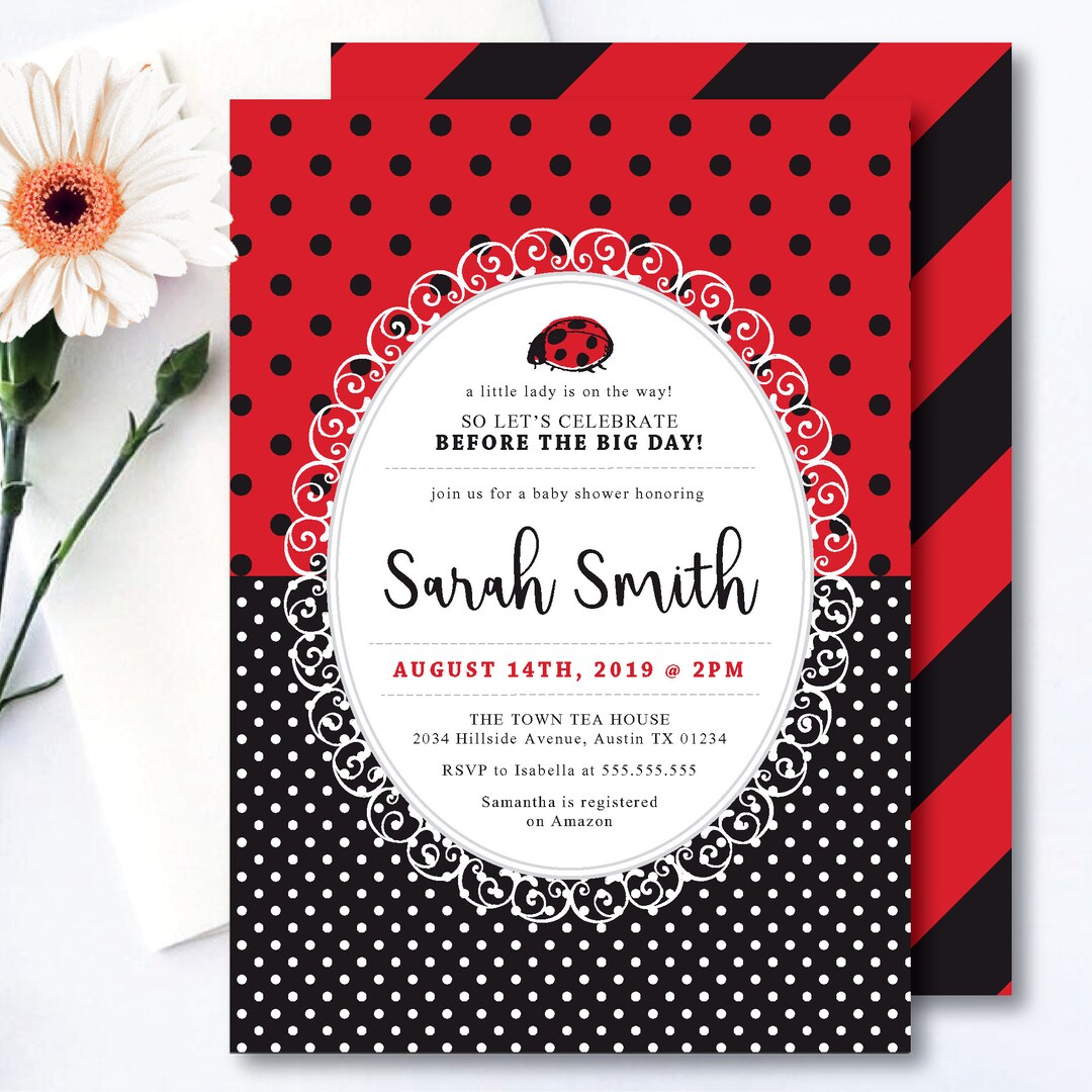 Ladybug 'little Lady' Theme printable Baby Shower - Etsy