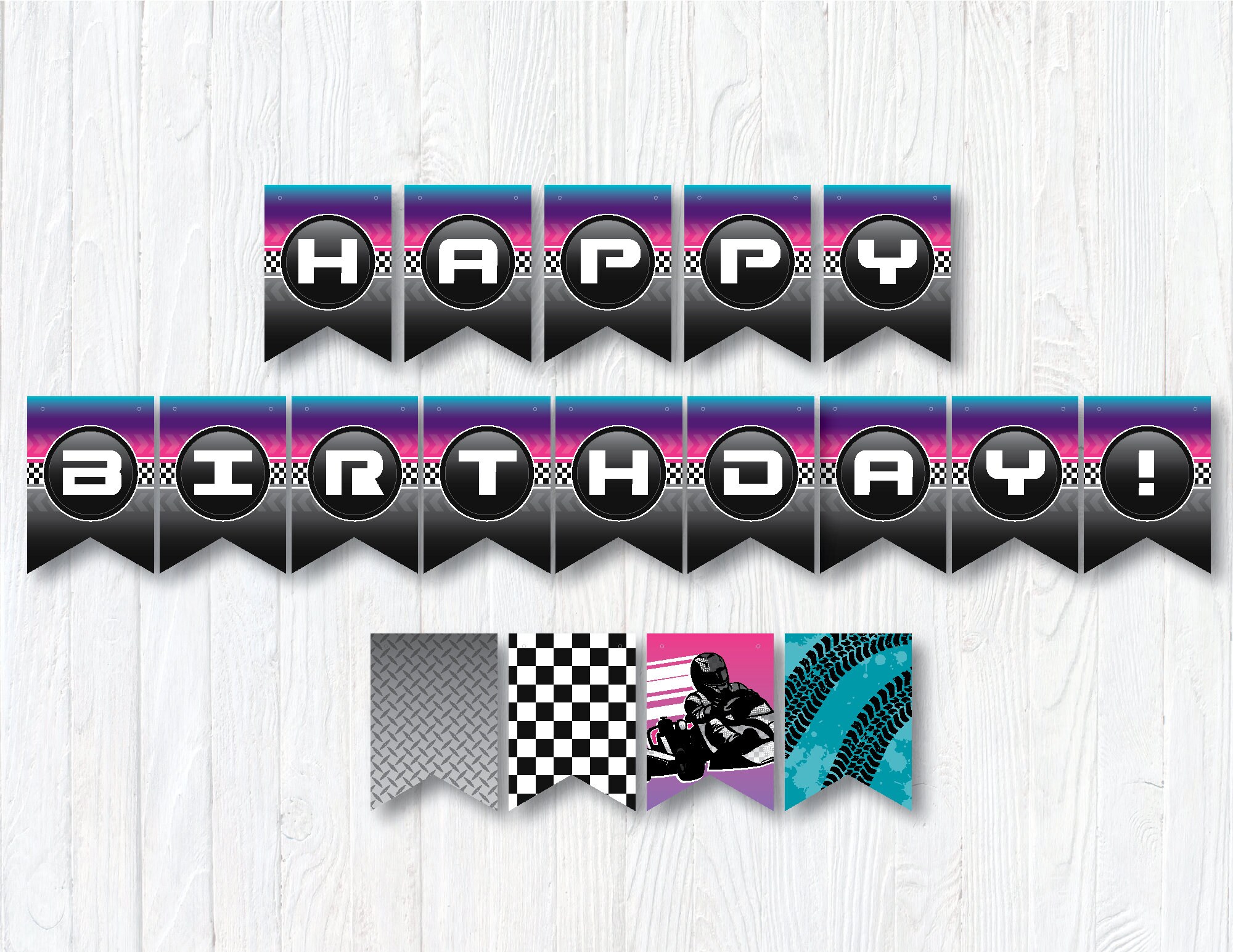 Go-kart 'indoor Race' Theme printable Happy Birthday - Etsy
