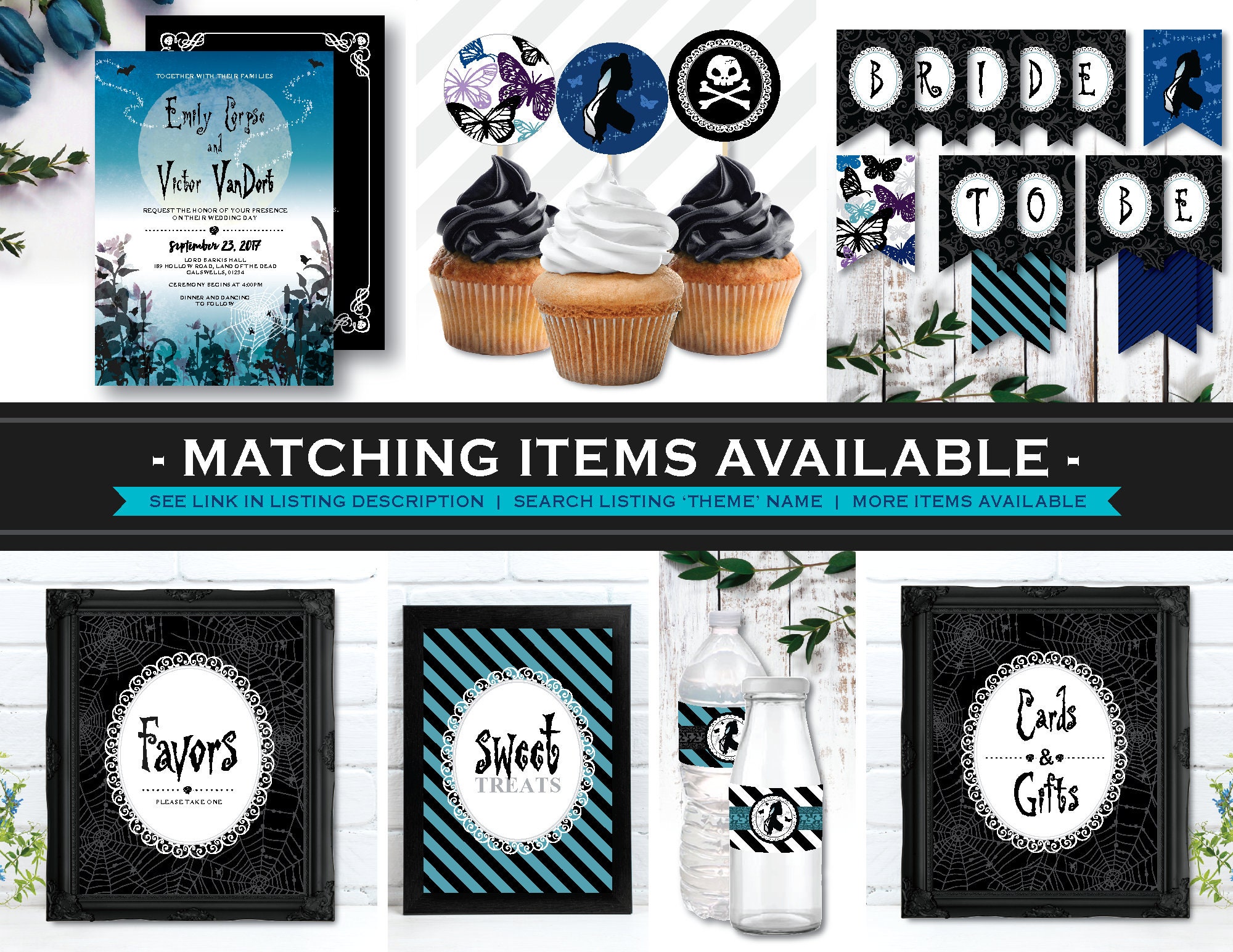 Corpse 'skeleton Bride' Theme printable Wedding - Etsy