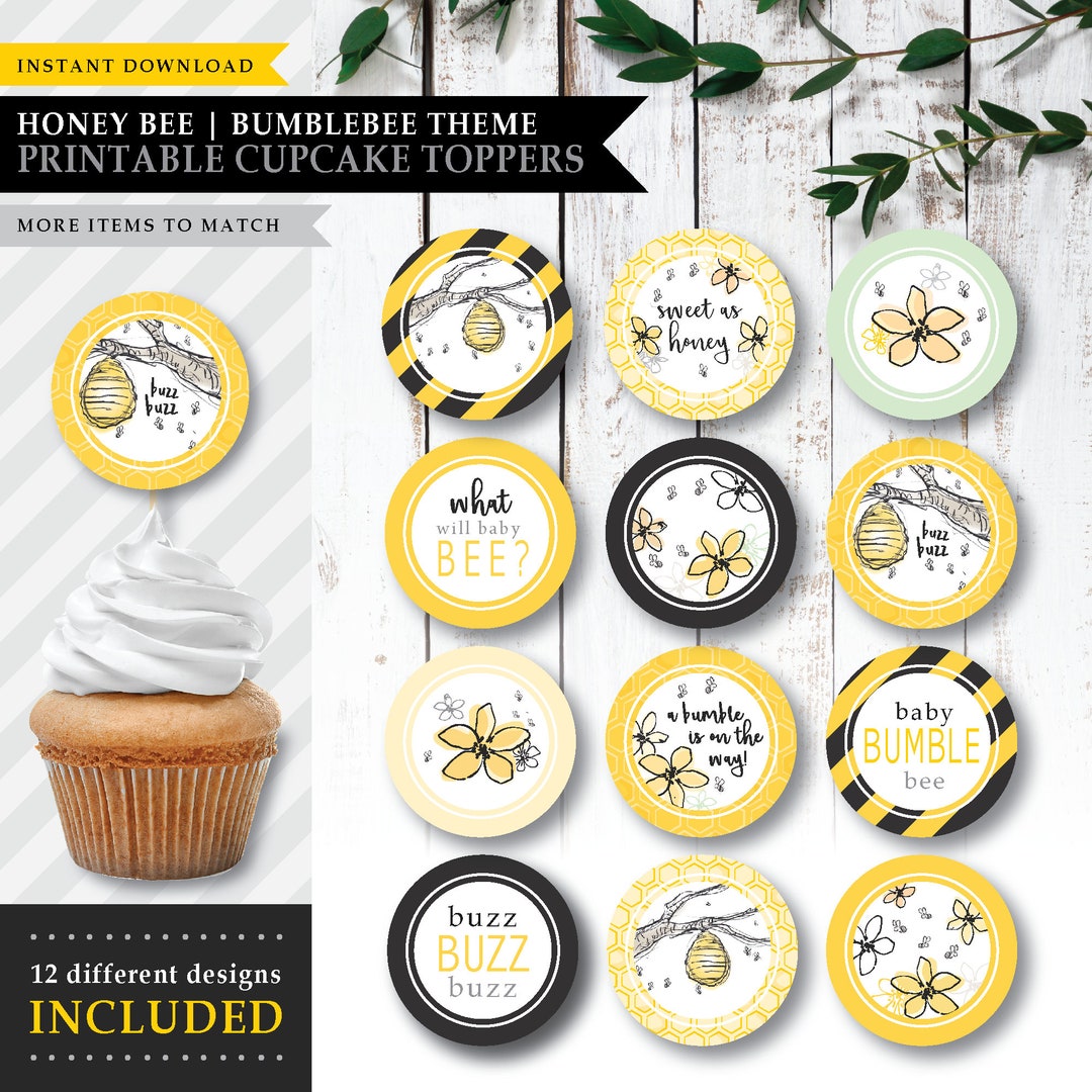 Bee 'honey Bee Tree' Theme *printable Baby Shower Cupcake Topper* Snack ...