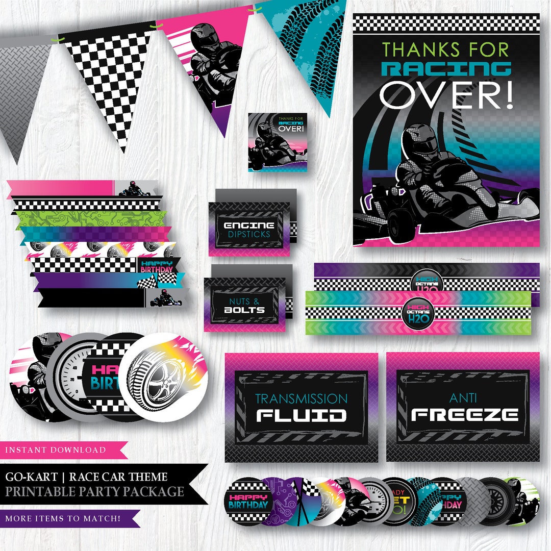 Go-kart 'indoor Race' Theme *printable Race Car Party Package* Party ...