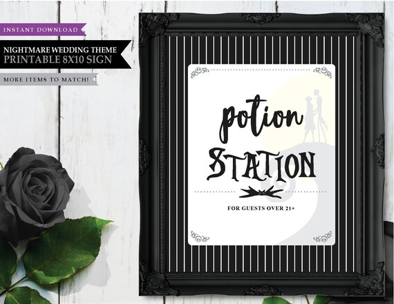 Nightmare 'moonlight Serenade' Theme printable Bar - Etsy