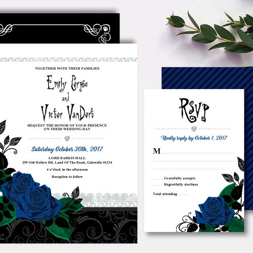 Corpse Skeleton Bride 'midnight Tree' Theme printable | Etsy