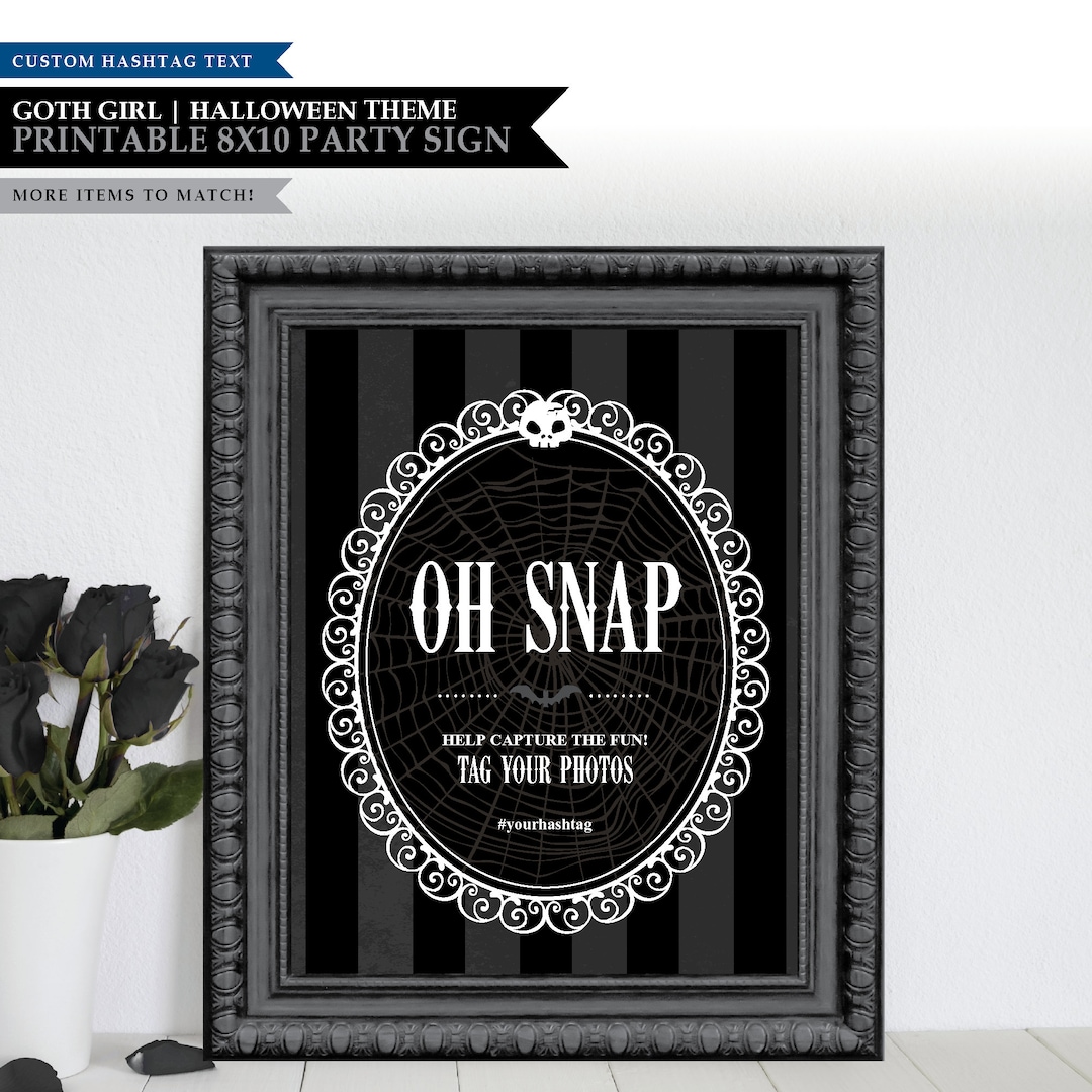 Goth Girl 'black Raven' Theme printable Social Media Sign Hashtag ...