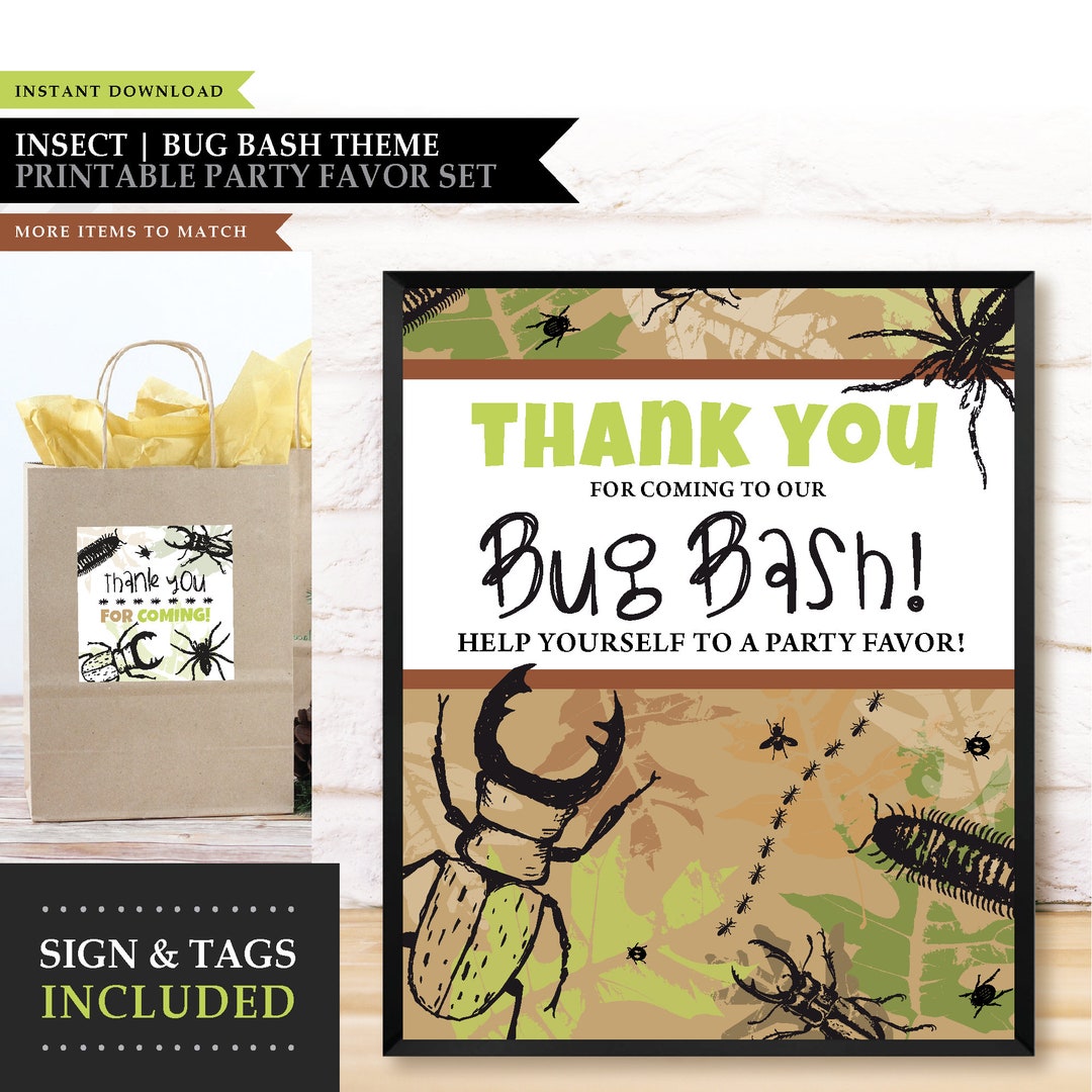 Insect 'creepy Crawlers' Theme printable Party Favor Sign Bug Bash ...