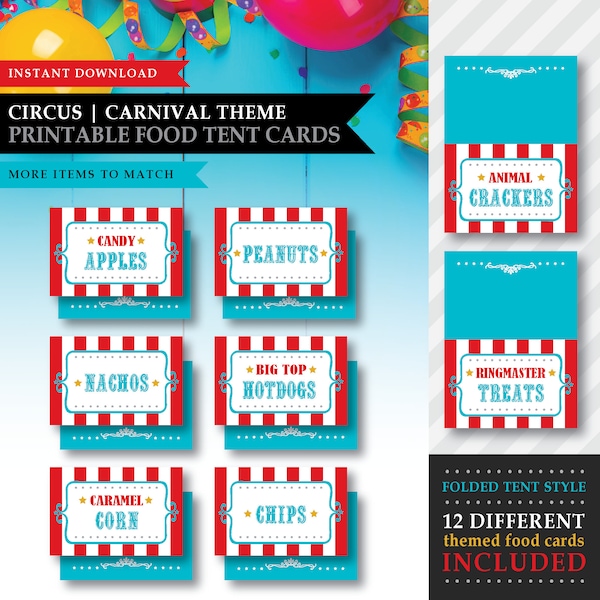Carnival Food Labels - Etsy