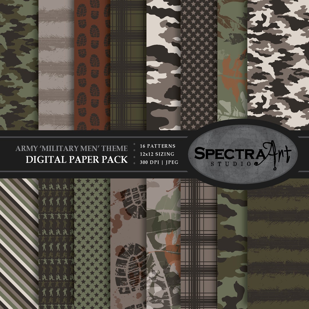 Army 'military Men' Theme printable Digital Party Paper Pack DIY ...