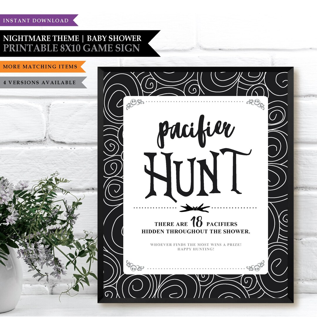 Nightmare *halloween Town* Printable Pacifier Hunt Game | Find the ...