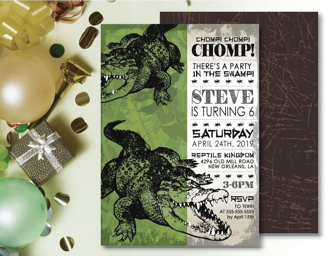Crocodile 'chomp' Theme printable Birthday - Etsy