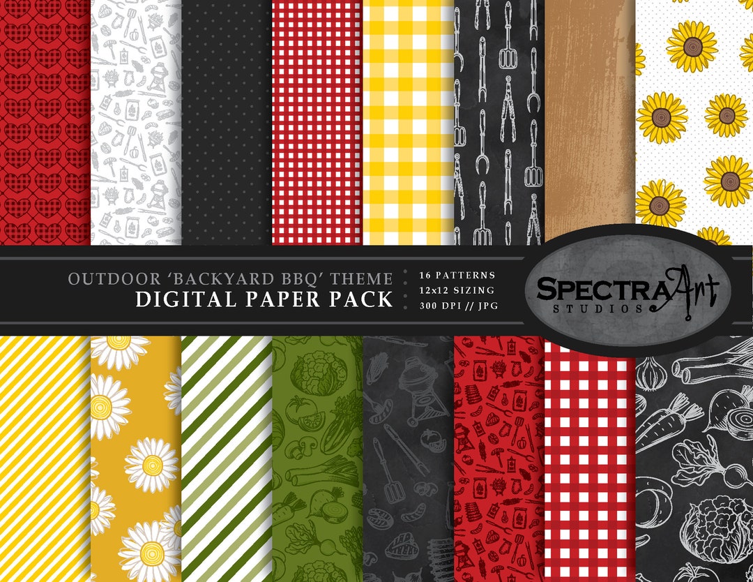 Barbecue 'backyard Bbq' Red Theme printable Digital - Etsy