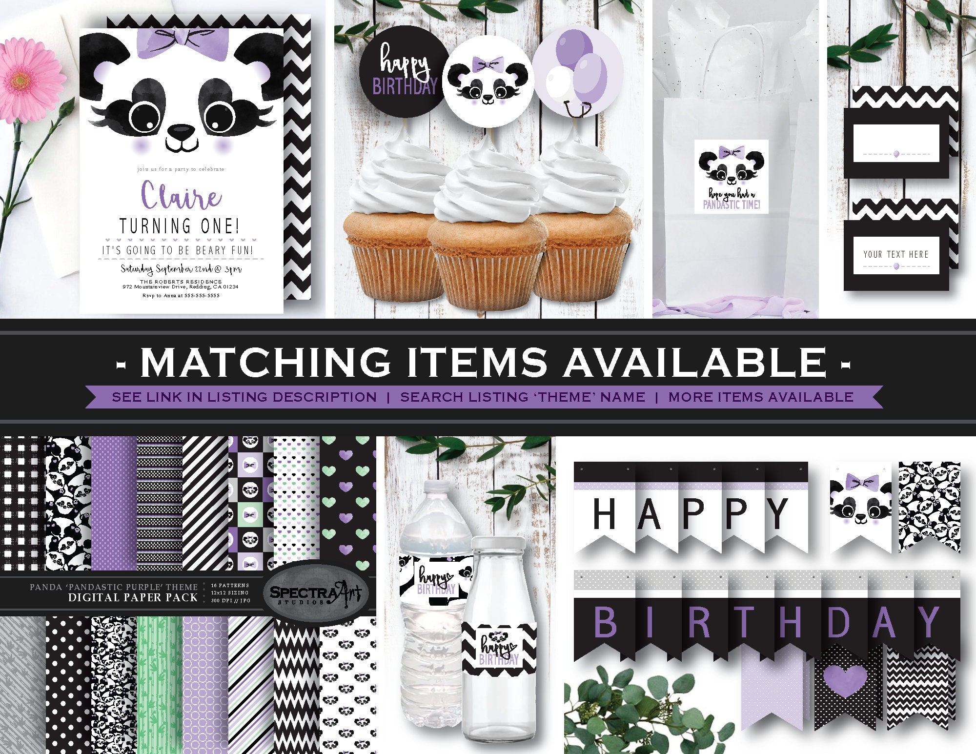 Panda 'beary Fun' Theme *printable Happy Birthday Banner* Pandastic ...
